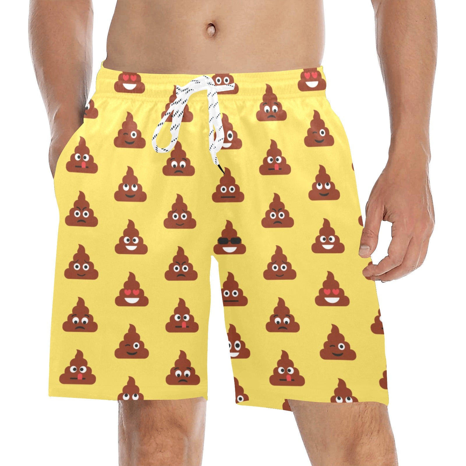 Emoji Poop Print Pattern Men's Swim Trunks Beach Shorts – JTAMIGO