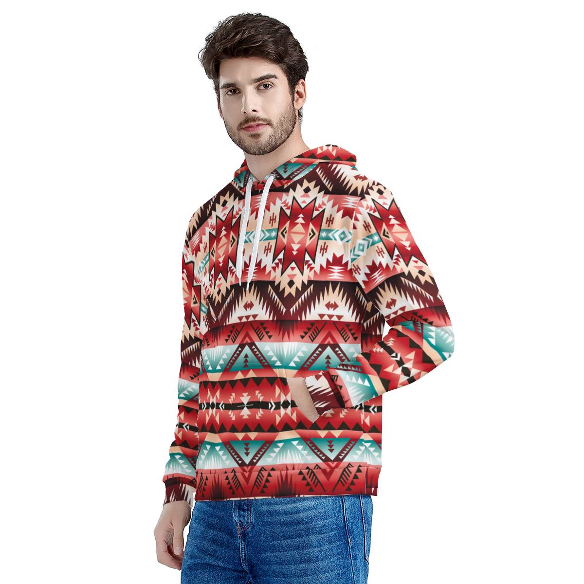 Aztec Western Style Print Pattern Pullover Hoodie - JTAMIGO