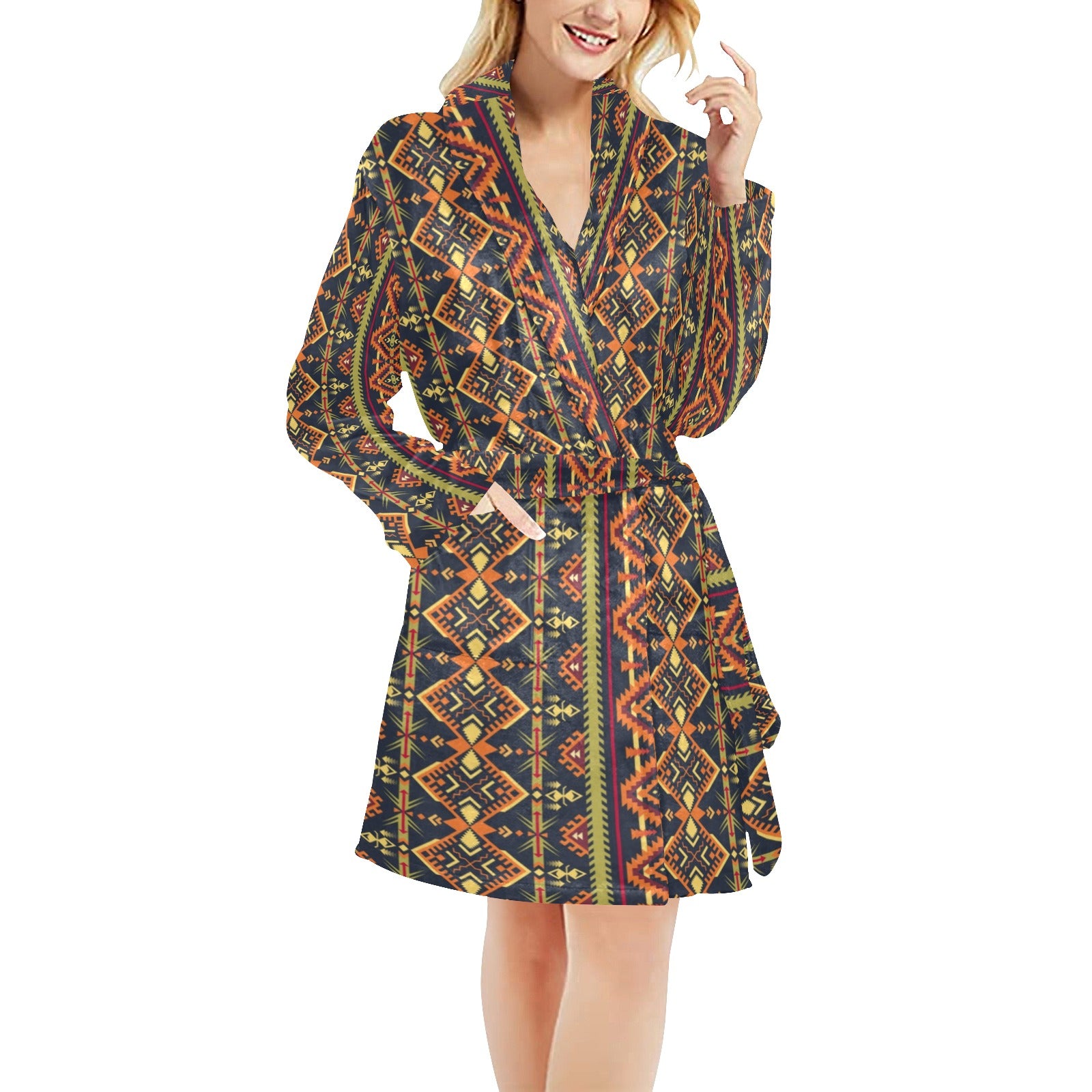 Kente Classic Design African Print Women's Fleece Robe – JTAMIGO