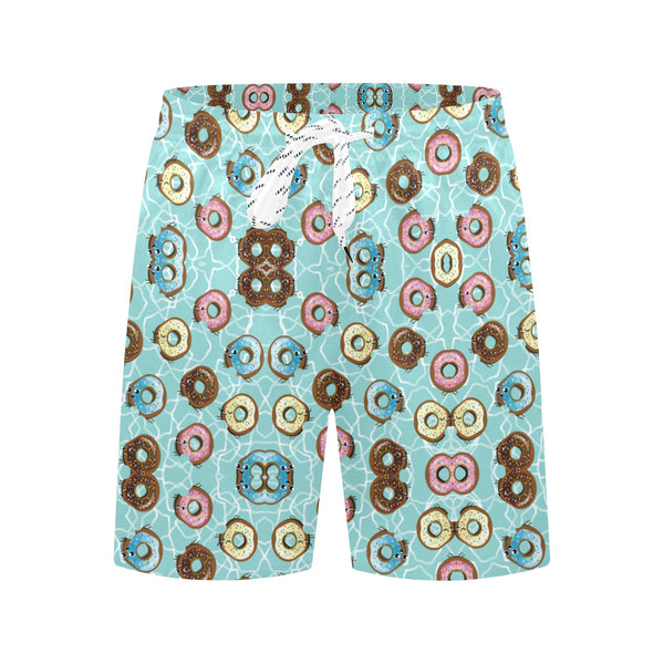 Emoji Donut Print Pattern Men's Swim Trunks Beach Shorts - JTAMIGO