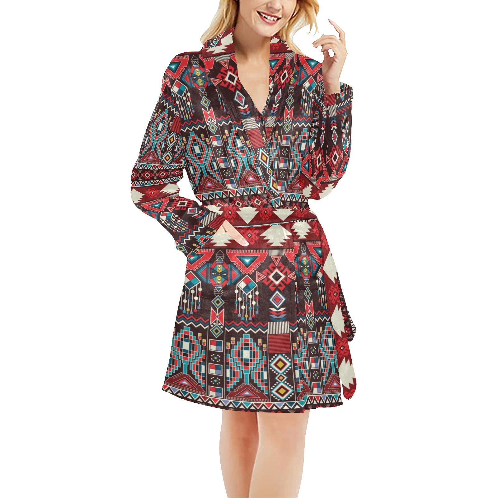 Tribal Aztec Indians native american Women's Fleece Robe – JTAMIGO