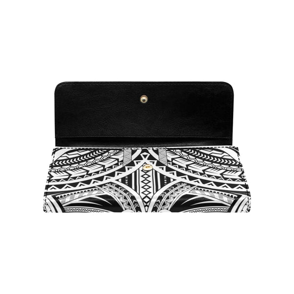 Maori Pattern Print Design 06 Women's Trifold Wallet - JTAMIGO