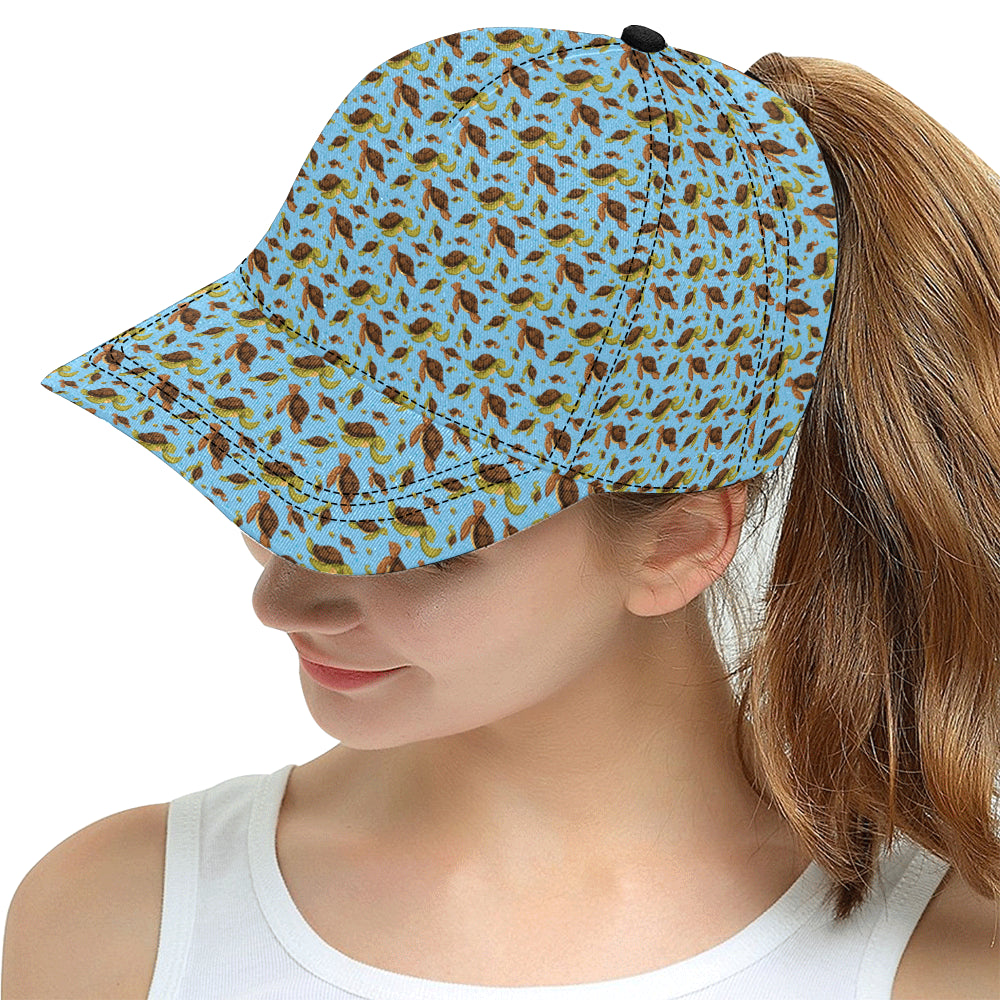 Hello Sea Turtle Print Pattern Snapback Cap – JTAMIGO