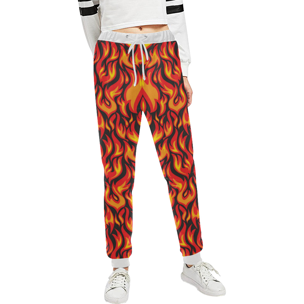 Flame Fire Print Pattern Unisex Sweatpants – JTAMIGO