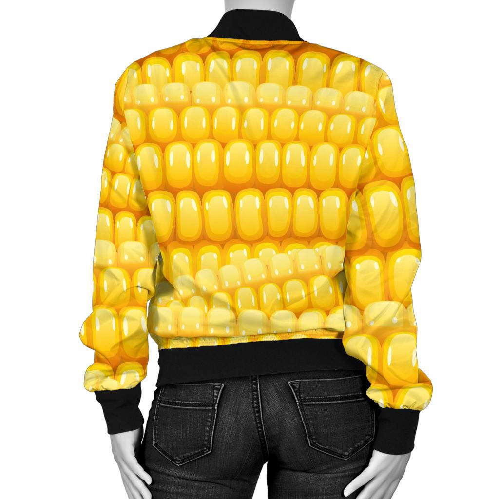 Agricultural Corn Cob Pattern Women's Bomber Jacket - JTAMIGO