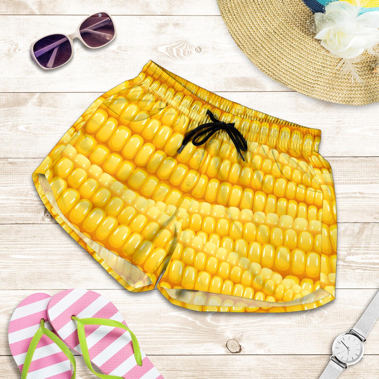 Agricultural Corn cob Pattern Women Shorts - JTAMIGO