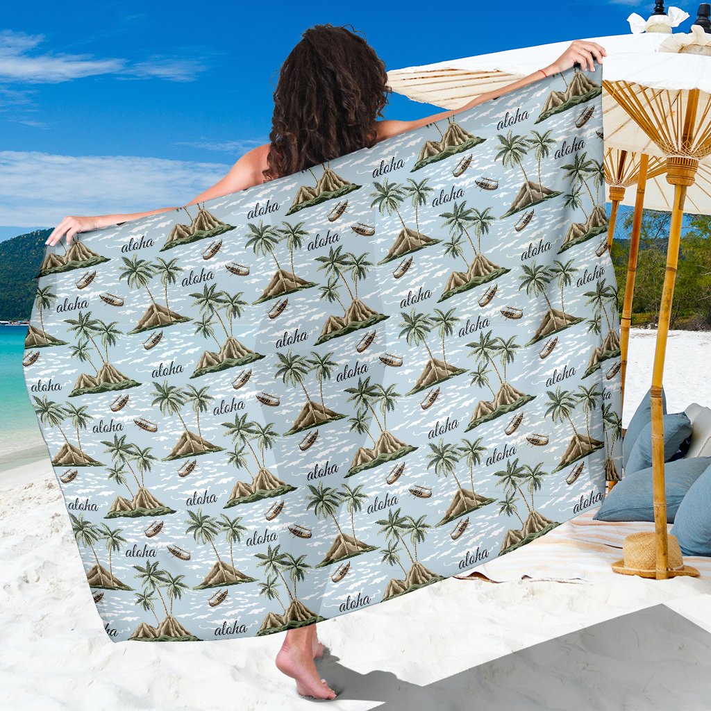 Aloha Hawaii island Design Themed Print Sarong Pareo Wrap - JTAMIGO