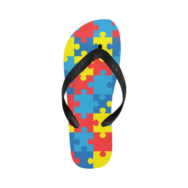 Autism Awareness Puzzles Design Print Flip Flops - JTAMIGO