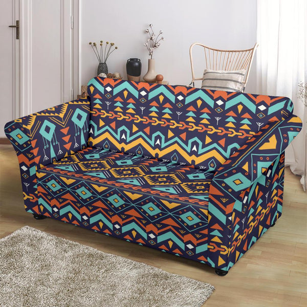 Aztec Style Print Pattern Loveseat Couch Slipcover - JTAMIGO