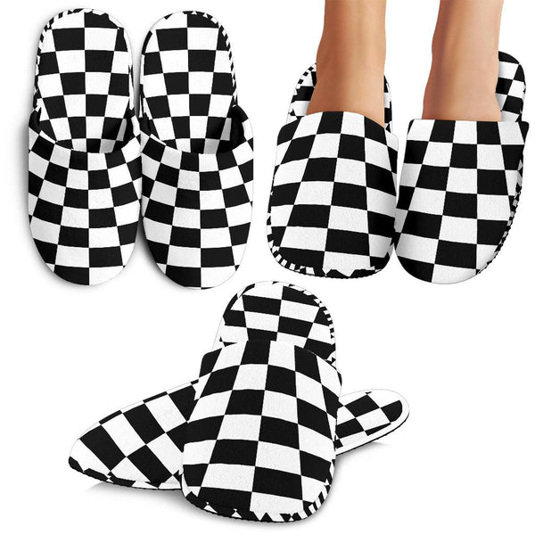 Checkered Flag Optical illusion House Slippers - JTAMIGO