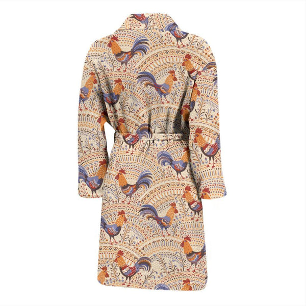 Chicken Boho Style Pattern Men Bathrobe - JTAMIGO