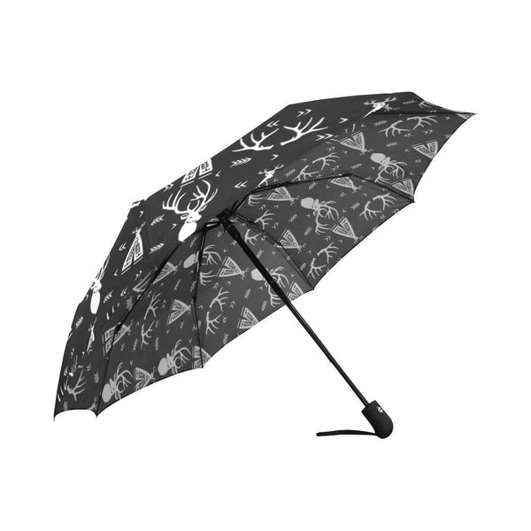 Deer Native Indian Print Pattern Anti-UV Automatic Umbrella - JTAMIGO