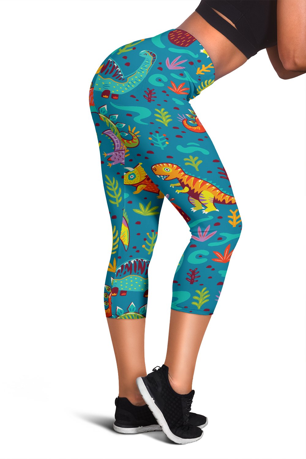 Dinosaur Cartoon Style Women Capris – JTAMIGO