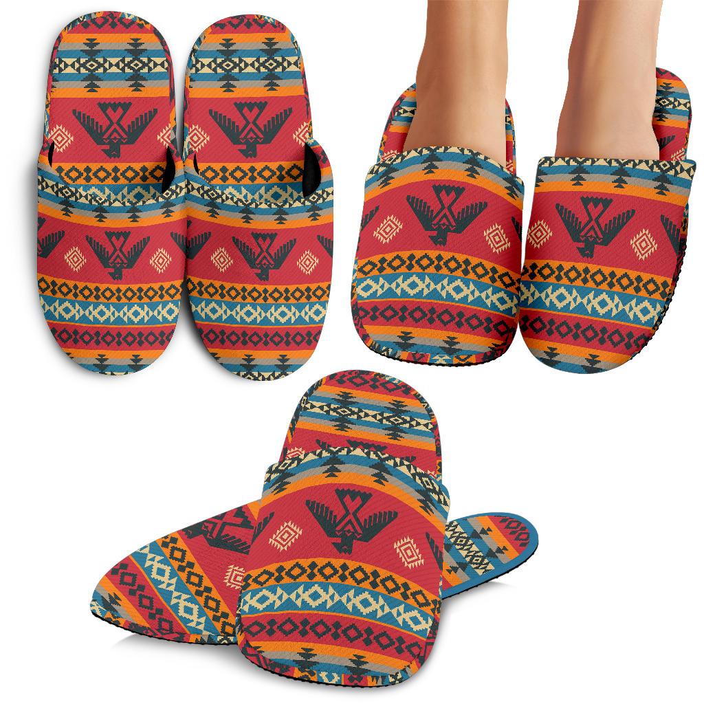 Eagles Native American Design House Slippers - JTAMIGO