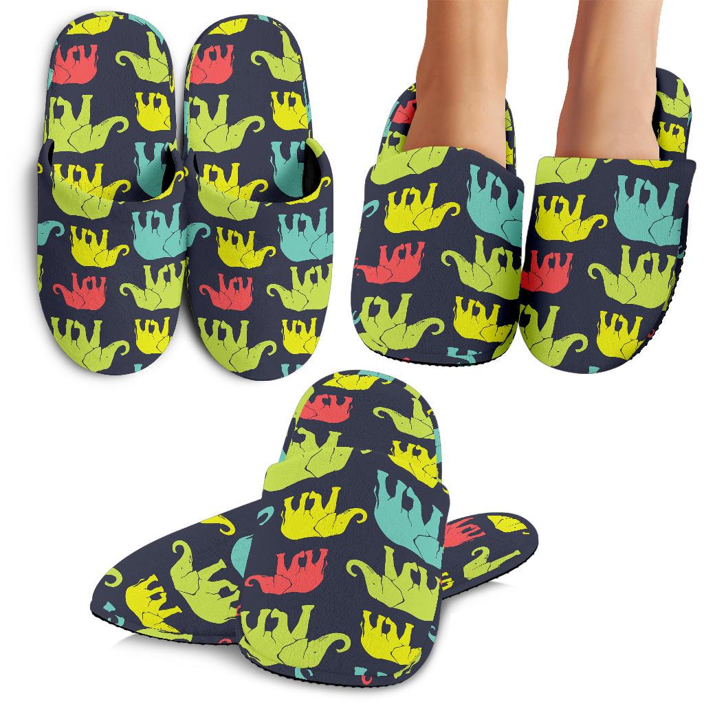 Elephant Neon Color Print Pattern House Slippers – JTAMIGO