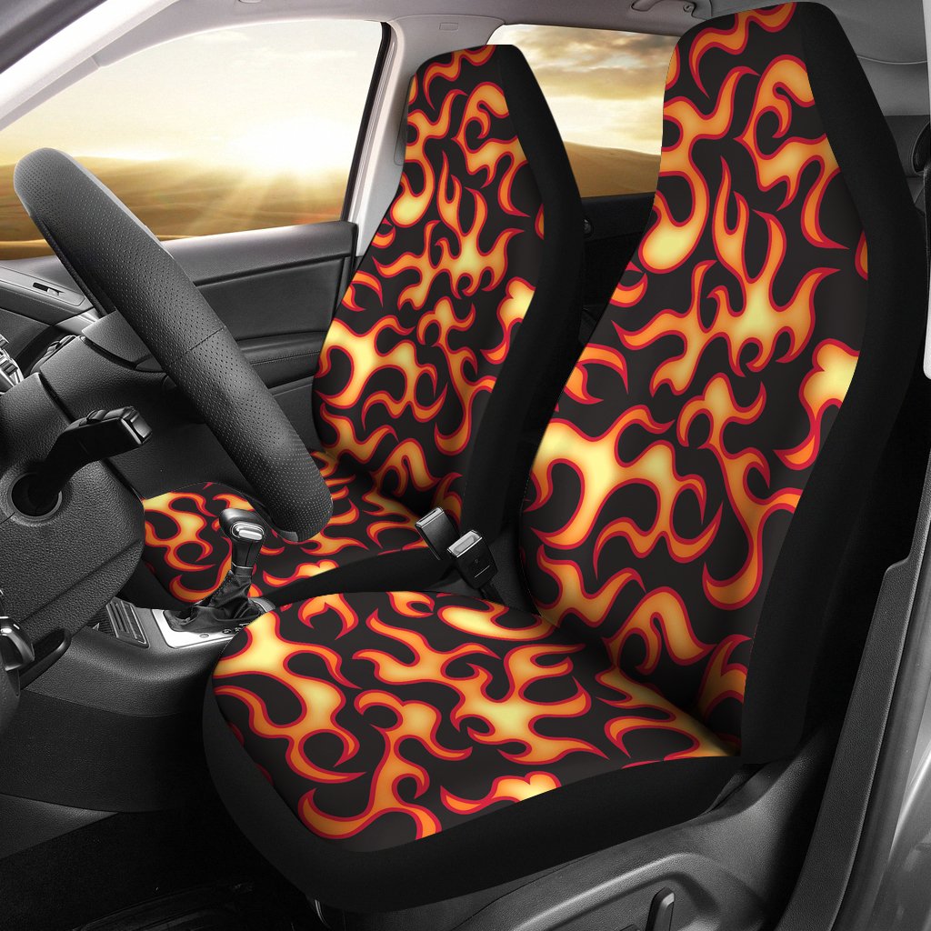 Flame Fire Themed Print Car Seat Covers - JTAMIGO