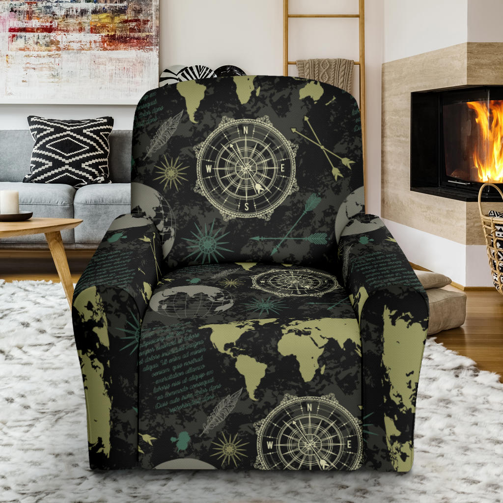 World Map Print Design LKS303 Recliner Slipcover with Pocket – JTAMIGO