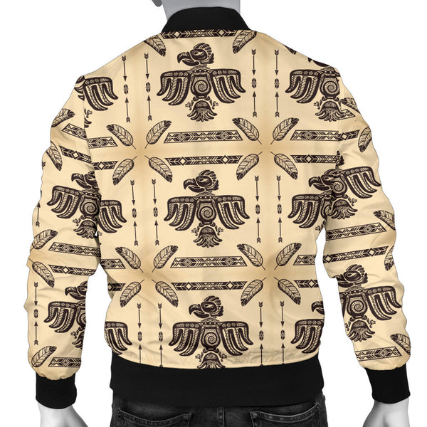 Native American Themed Design Print Men Bomber Jacket - JTAMIGO