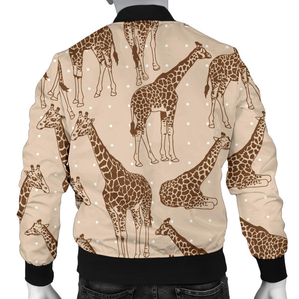 Giraffe Pattern Design Print Men Bomber Jacket - JTAMIGO