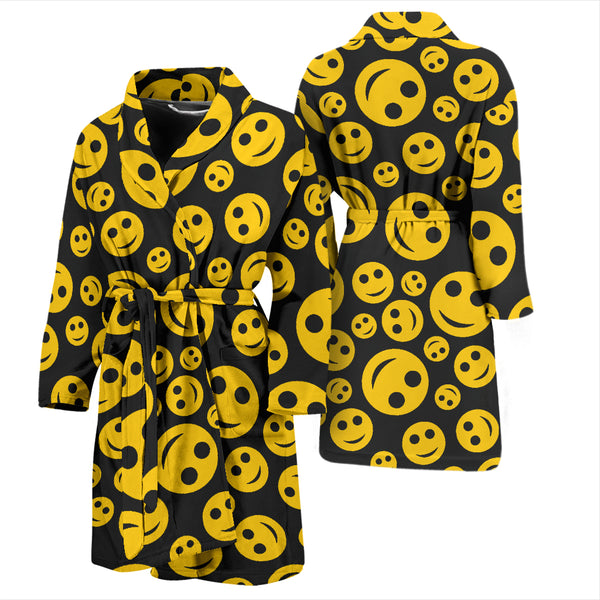 Smiley Face Emoji Print Design LKS304 Men Bathrobe - JTAMIGO