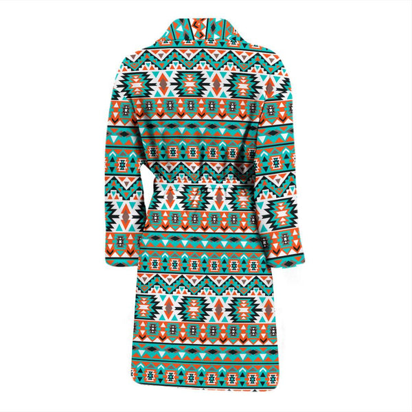 Indian Navajo Ethnic Themed Design Print Men Bathrobe - JTAMIGO