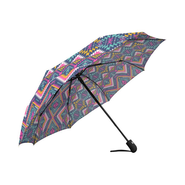 Indian Navajo Pink Themed Design Print Anti-UV Automatic Umbrella - JTAMIGO