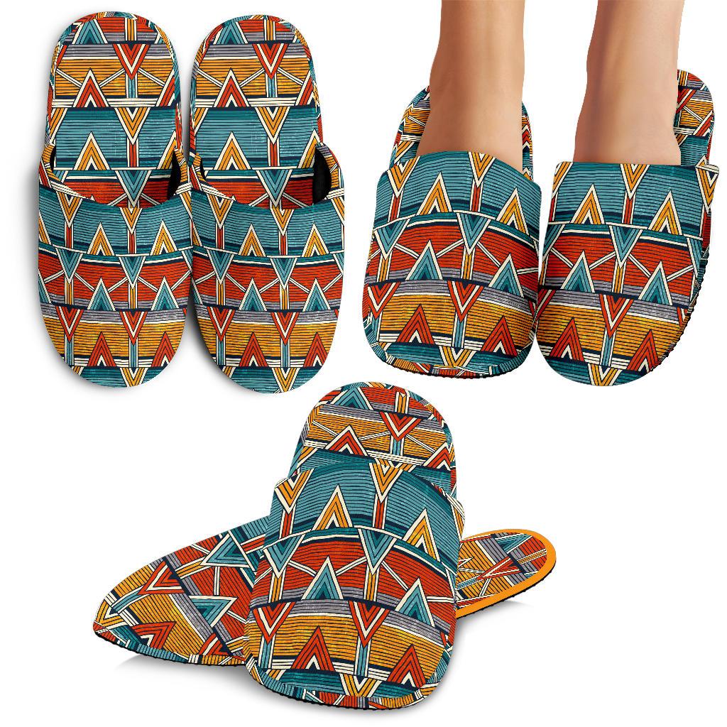 Kente Print African Design Themed House Slippers - JTAMIGO