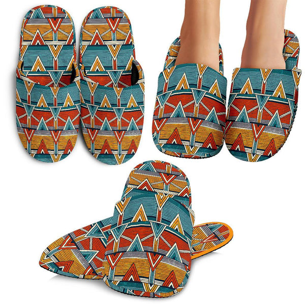 Kente Print African Design Themed House Slippers - JTAMIGO