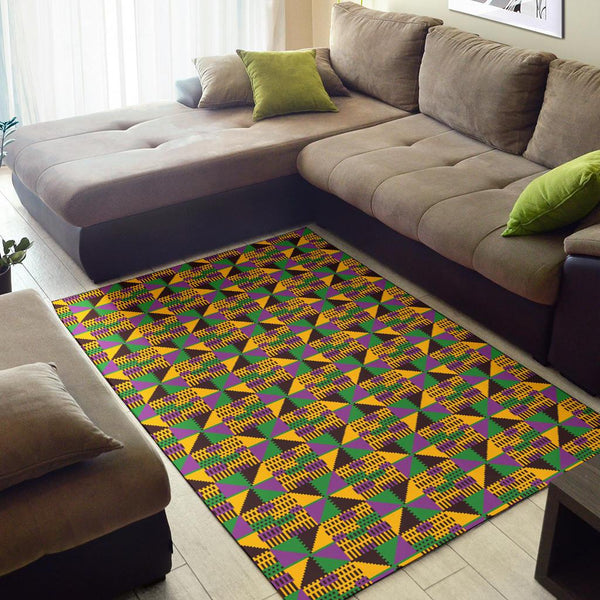 Kente Triangle Design African Print Area Rugs - JTAMIGO