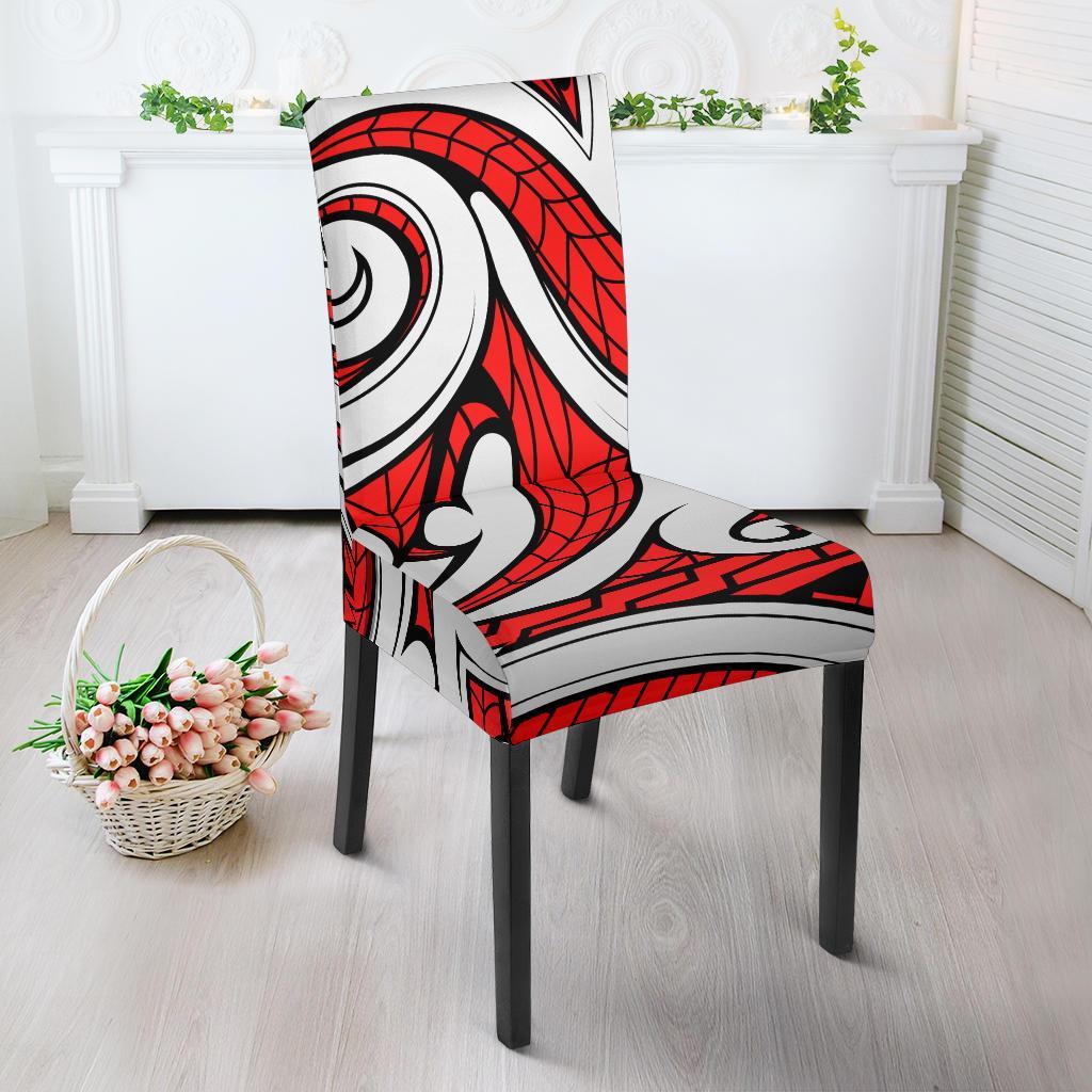 Maori Polynesian Themed Design Print Dining Chair Slipcover - JTAMIGO