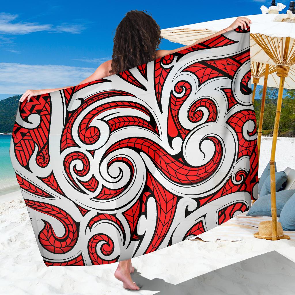 Maori Polynesian Themed Design Print Sarong Pareo Wrap - JTAMIGO