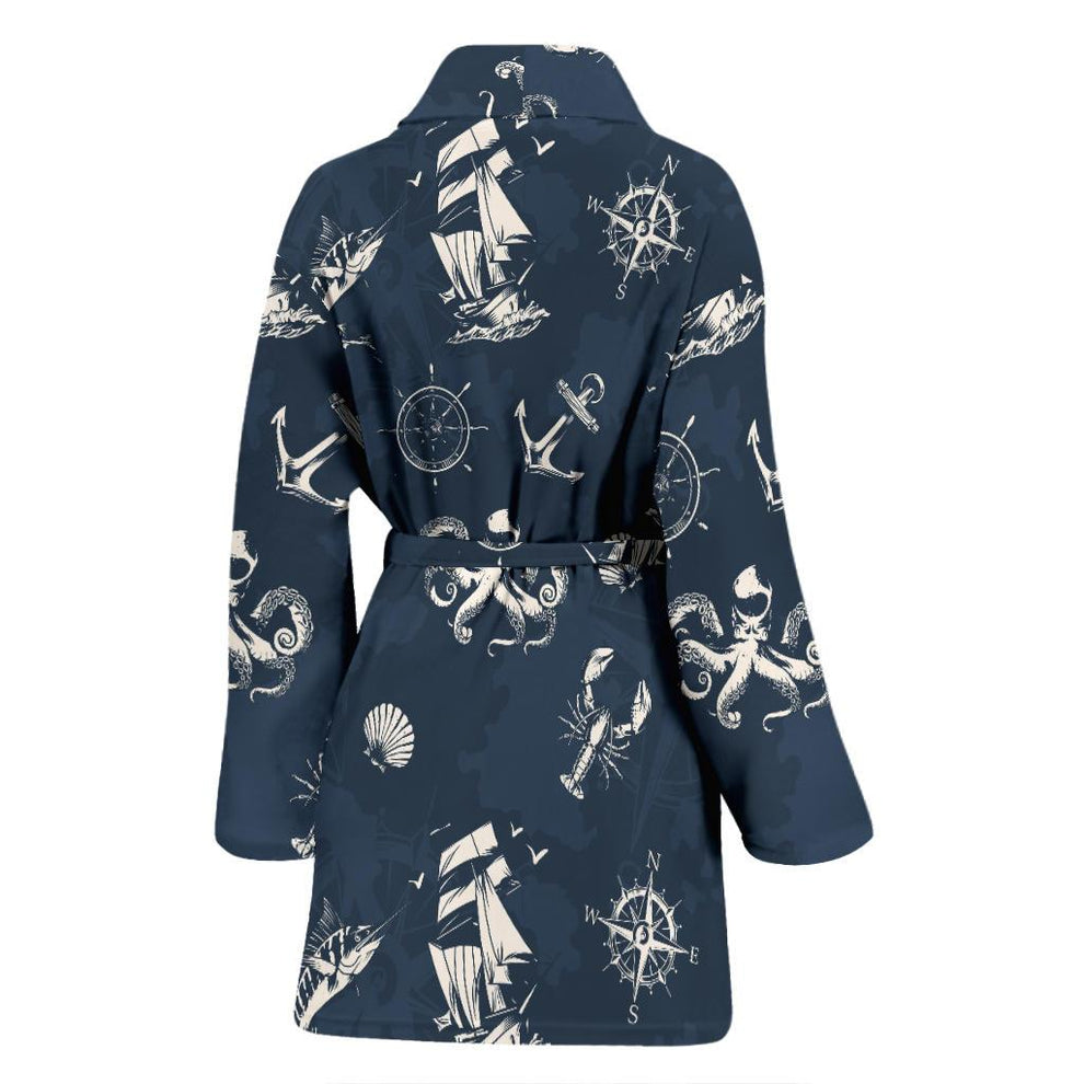Nautical Sea Themed Print Women Bathrobe – JTAMIGO