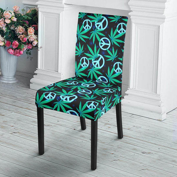 Peace Sign Themed Design Print Dining Chair Slipcover - JTAMIGO