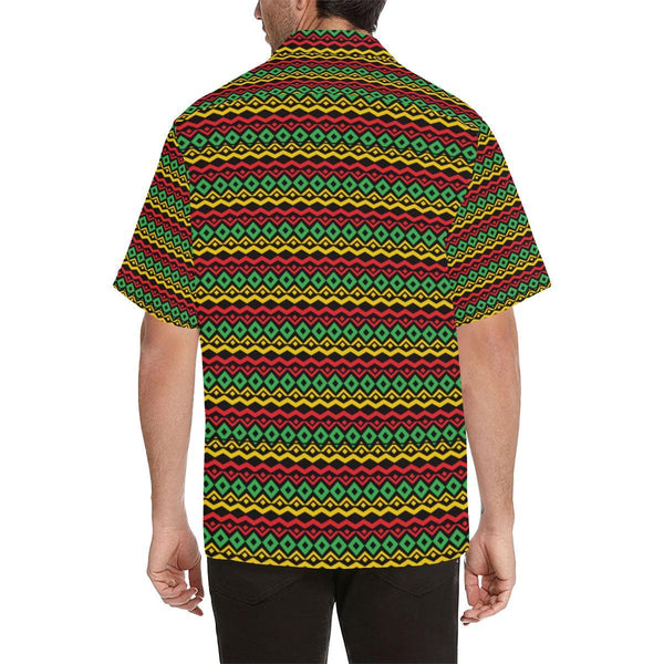 Rasta Reggae Color Themed Men's Hawaiian Shirt - JTAMIGO