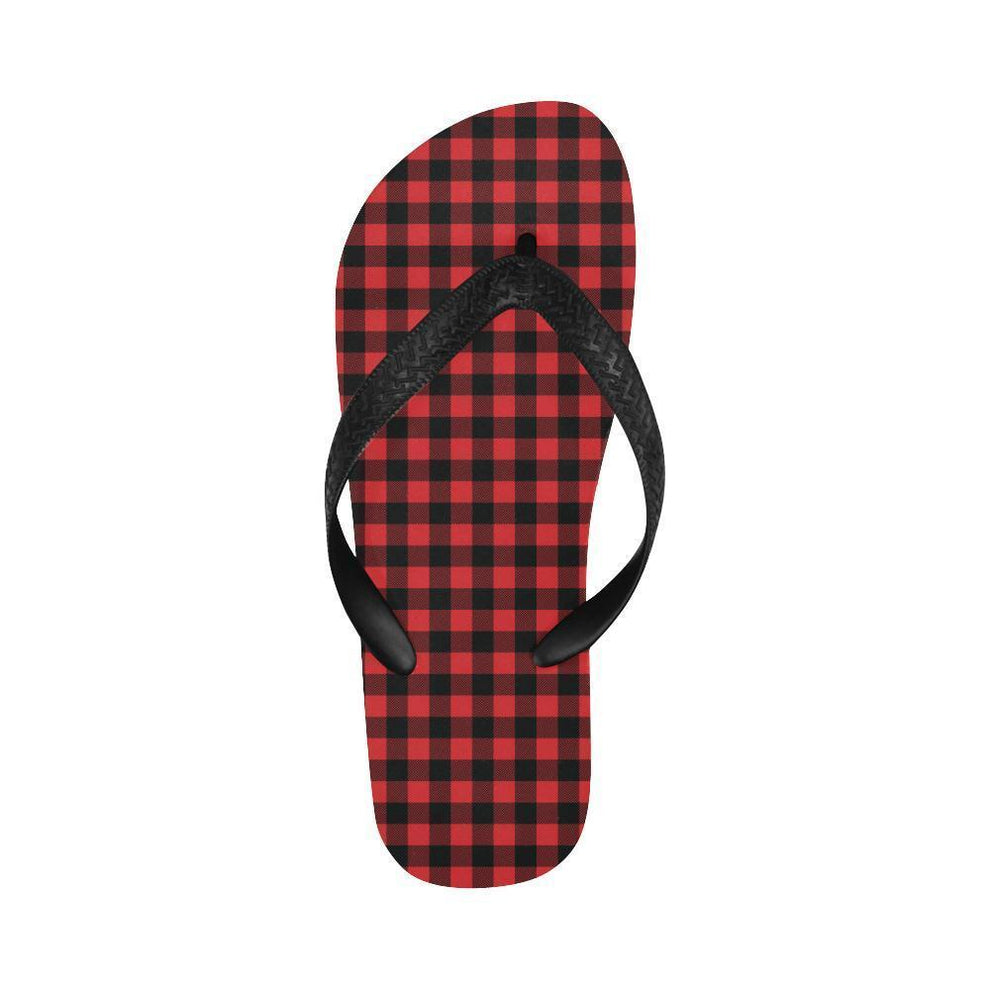 Red Black Buffalo Tartan Plaid Pattern Flip Flops – JTAMIGO