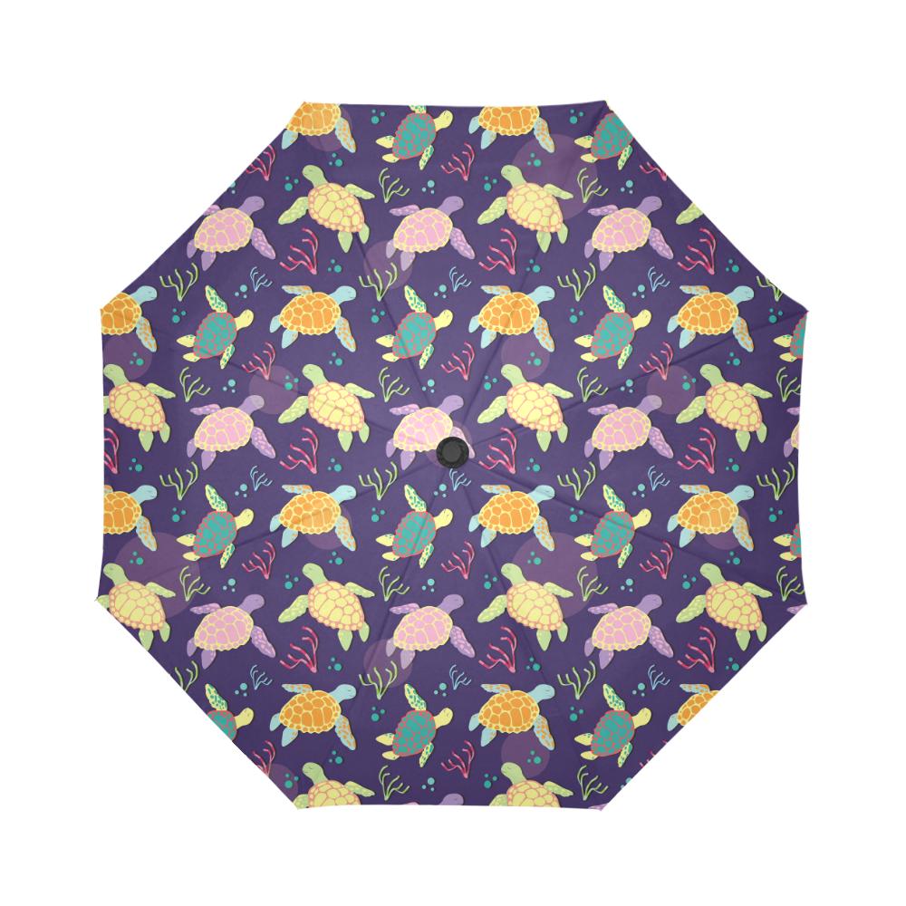 Sea Turtle Color Smile Anti-UV Automatic Umbrella - JTAMIGO