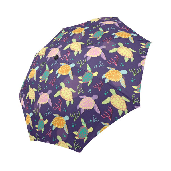 Sea Turtle Color Smile Anti-UV Automatic Umbrella - JTAMIGO