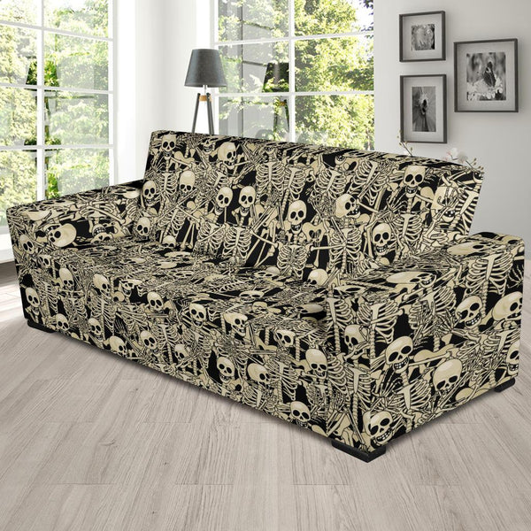 Skeleton Design Print Sofa Slipcover - JTAMIGO