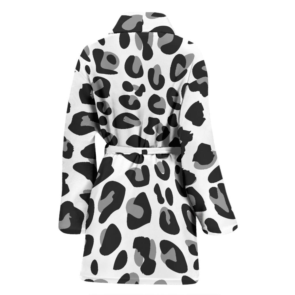 Snow Leopard Skin Print Women Bathrobe - JTAMIGO