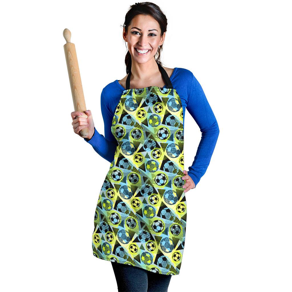Soccer Ball Themed Print Design Women Apron - JTAMIGO